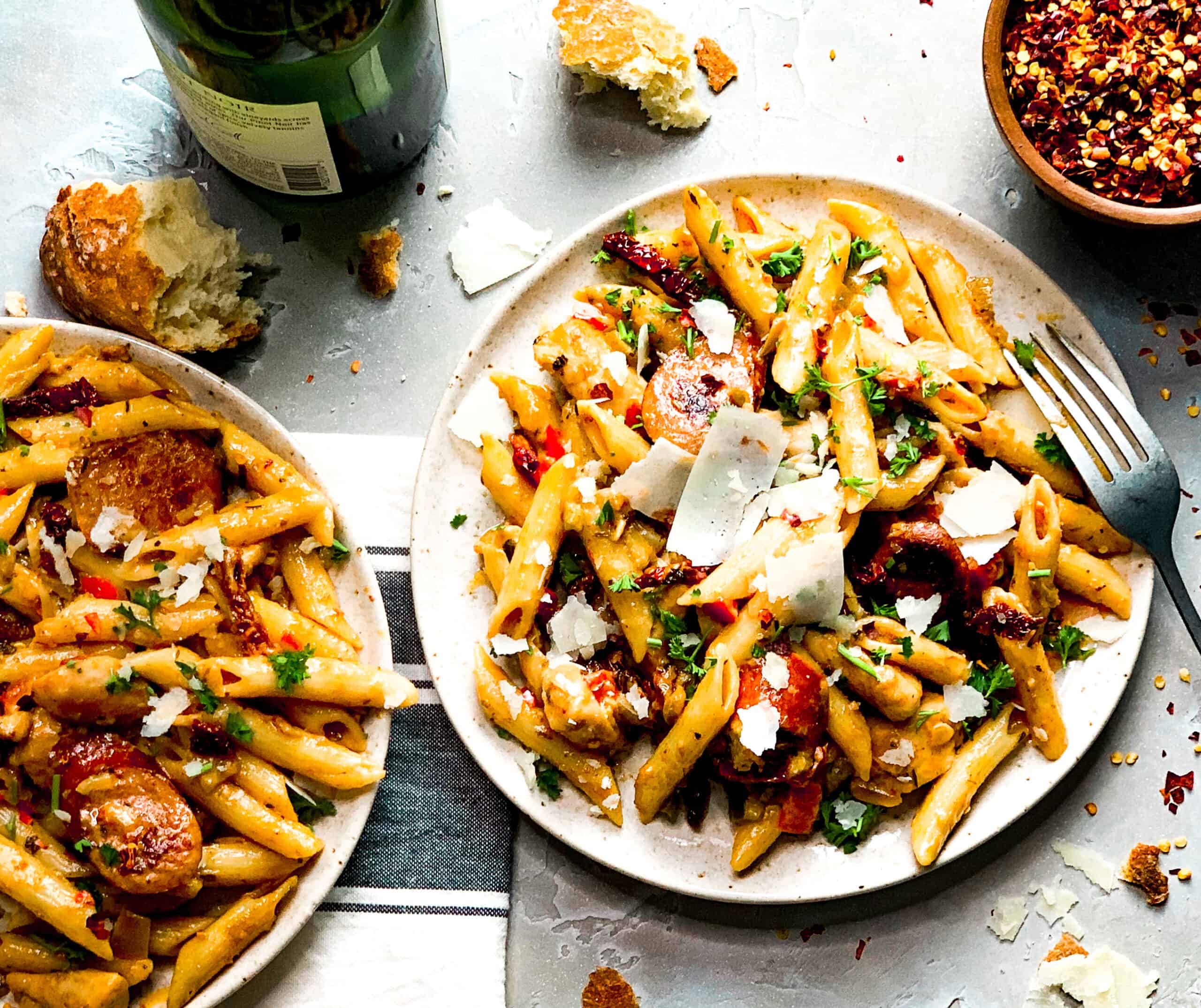 Creamy Chicken & Andouille Creole Pasta - Savor and Sage